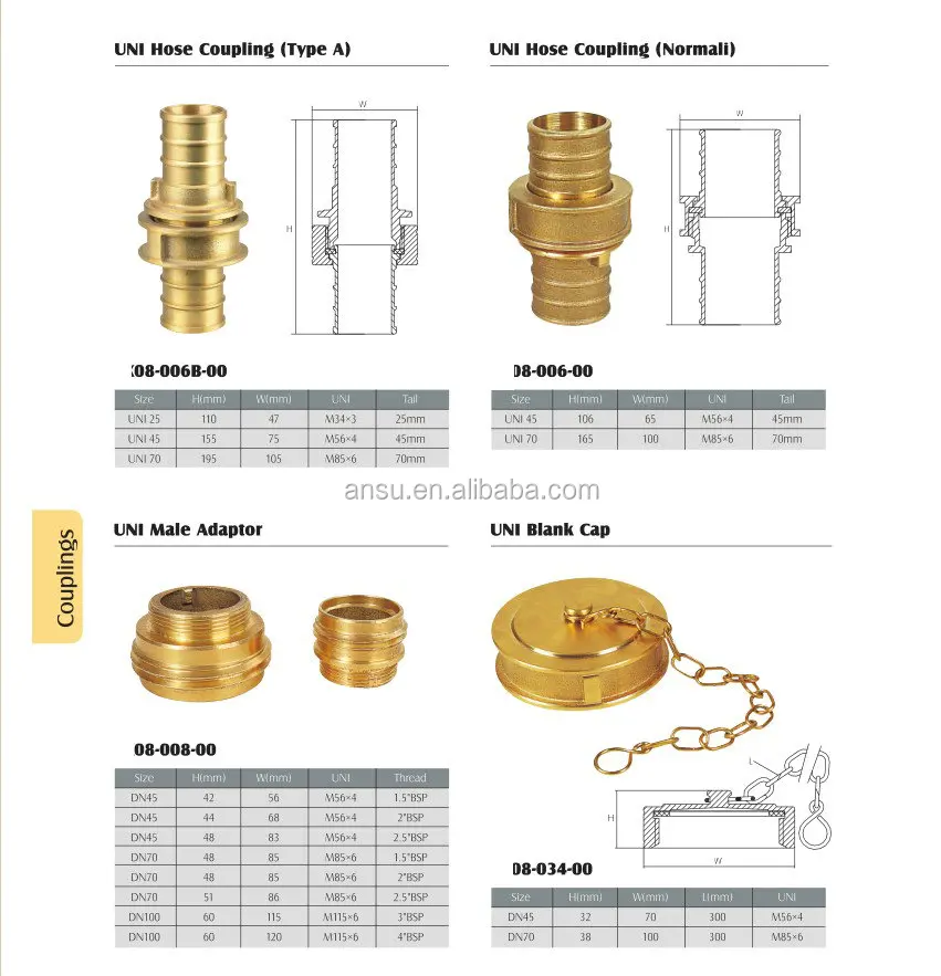 UNI Male Adaptor Fire Hose Coupling - DSP Fire Hose Coupling