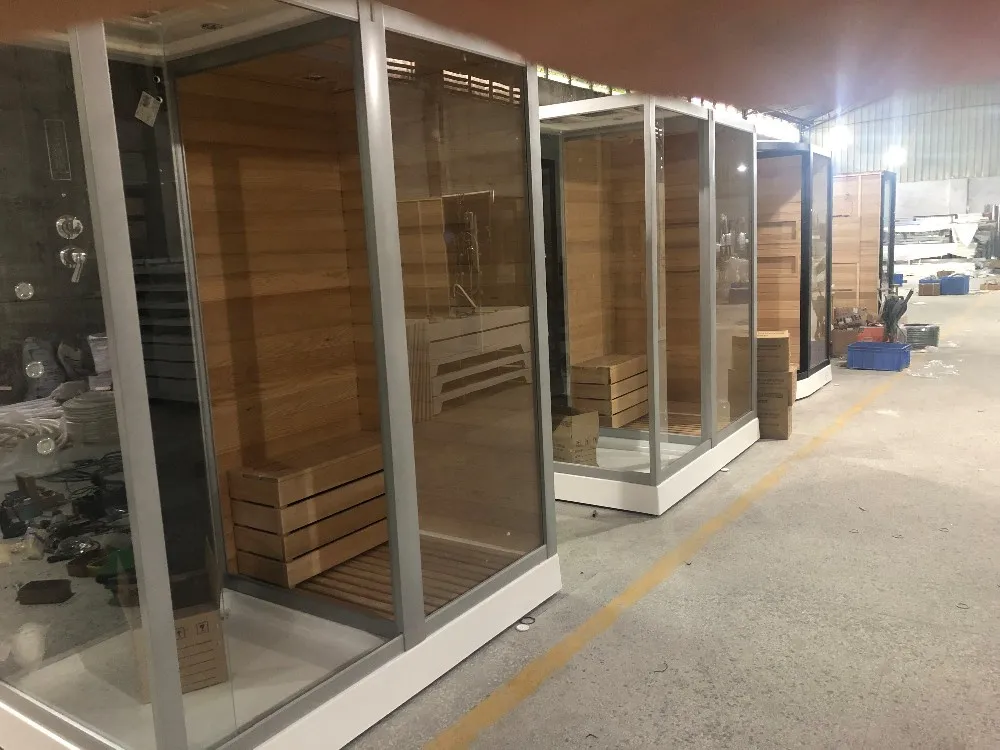 Dry Sauna Cabin Wet Steam and Sauna Combo - Modern Style