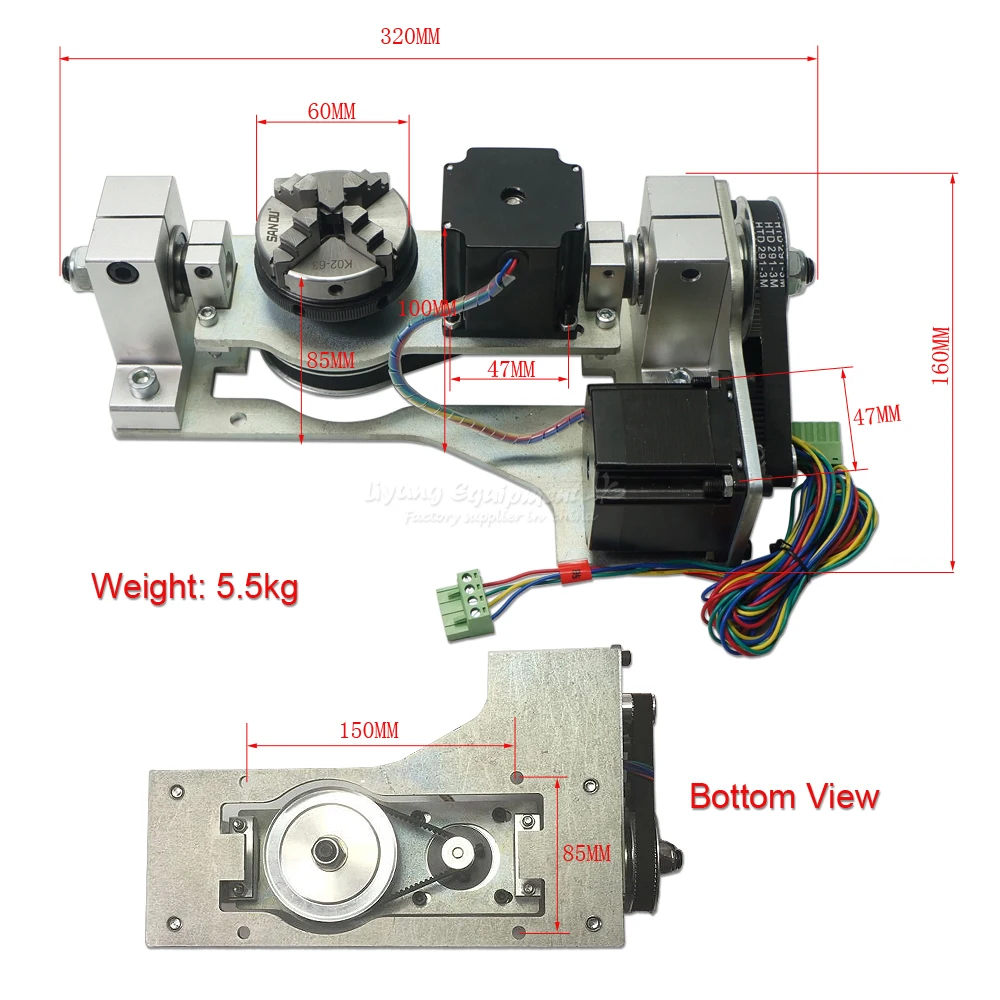 CNC 4th Axis / 5th Axis with Table for CNC Router - LY DIY