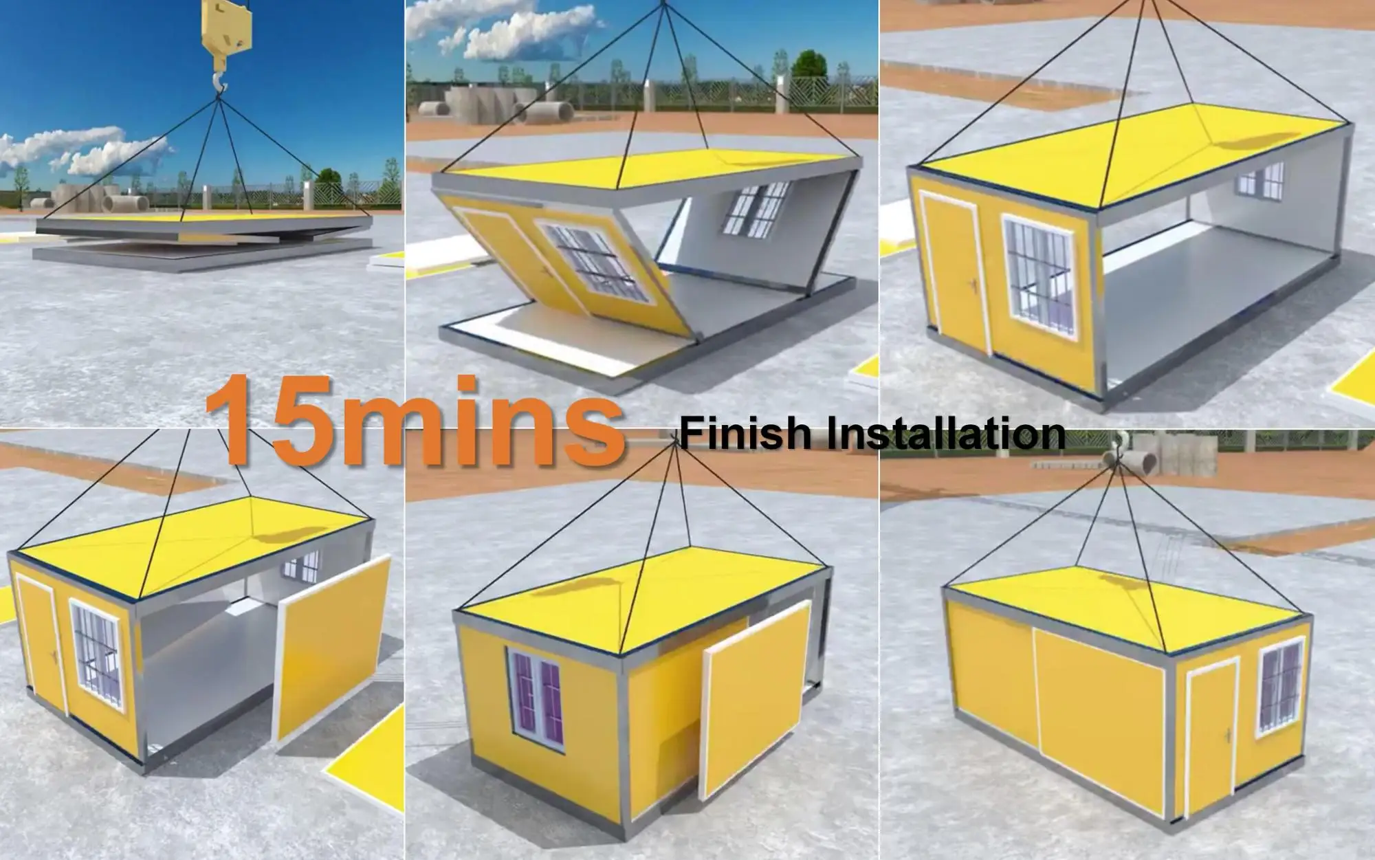 Single Floor Folding Container House Portable Prefab House - Buy ...