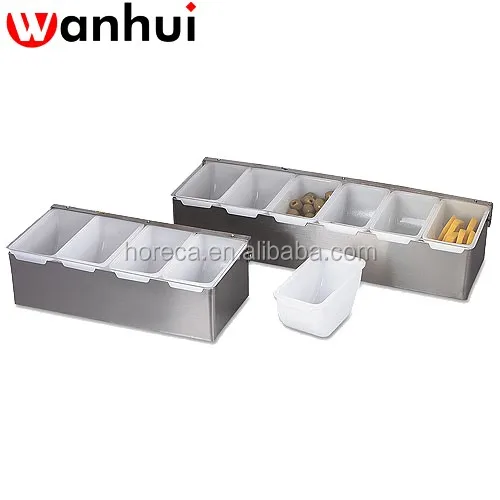 Hot Sale 3/4/5/6 Plastic Grid Stainless Steel Condiment Container - Buy ...