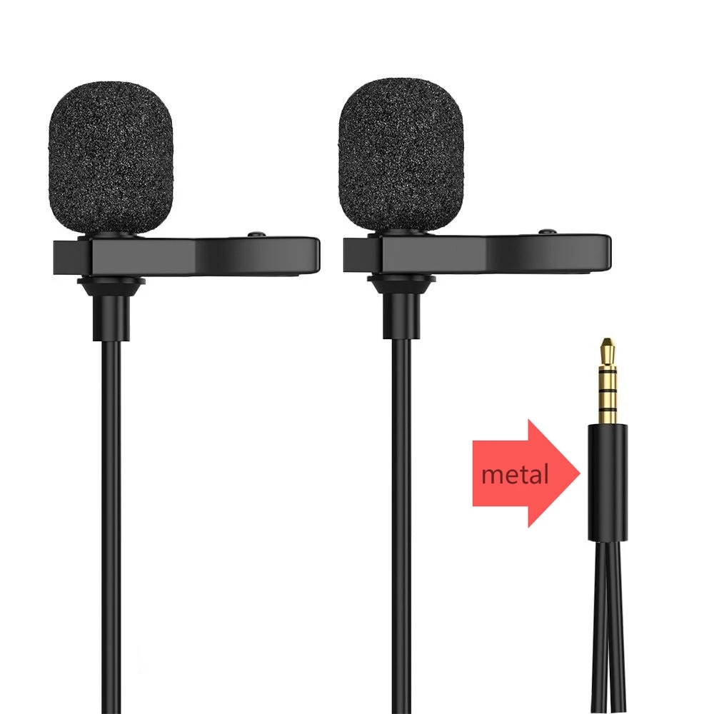 Dual Head Lavalier Microphone Lapel Microphone For Iphone,Recording ...