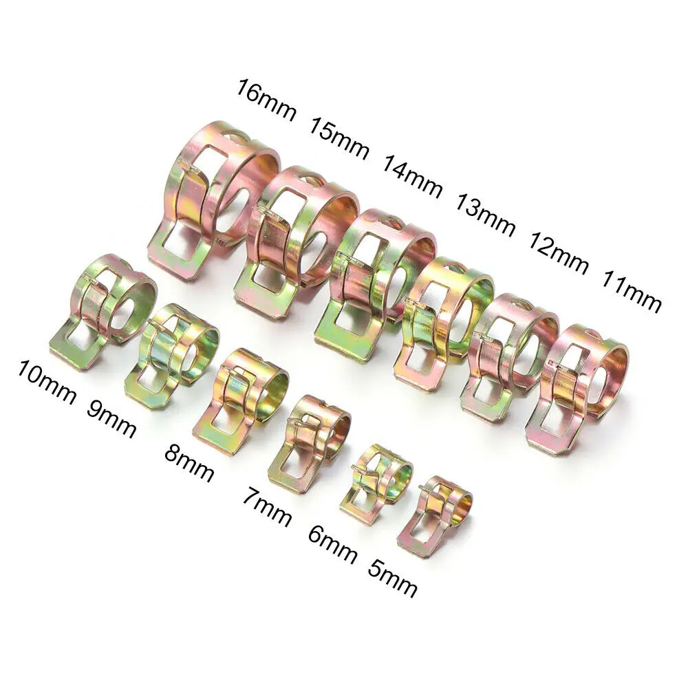 Stainless Steel Spring Clips Tube Clamp Fuel Oil Line Water Hose Pipe ...