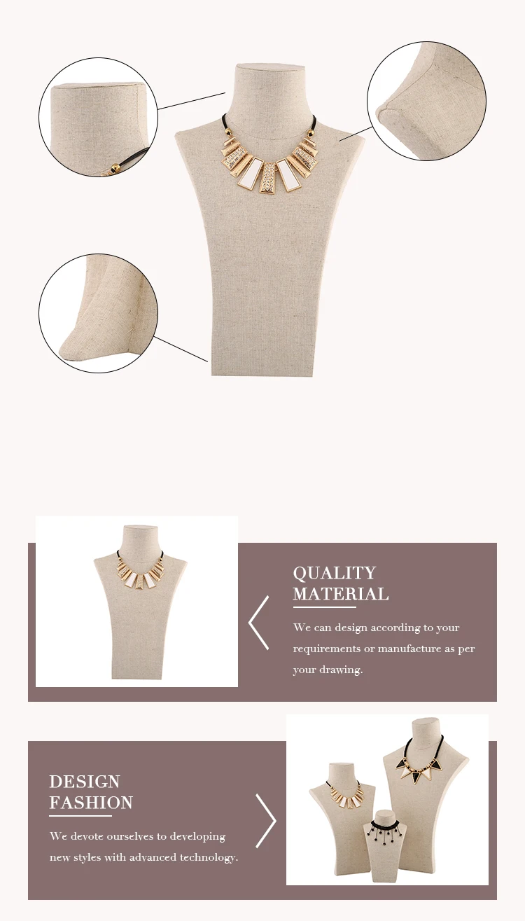 Custom Luxury Matt White Jewelry Necklace Bust Neck Display Set - Buy ...