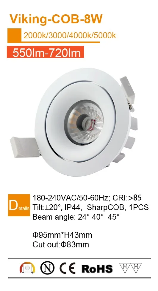 Recessed 8w 13w 15w Led Cob Downlight Dimmable Cct 2700k 3000k 4000k ...