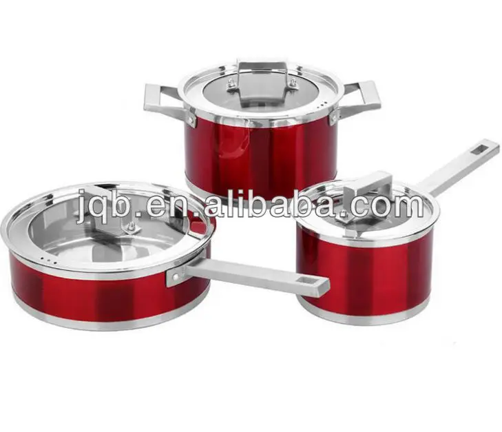 11 Pieces Chef's Classic Red Color Stainless Steel Cookware Sets - Buy ...