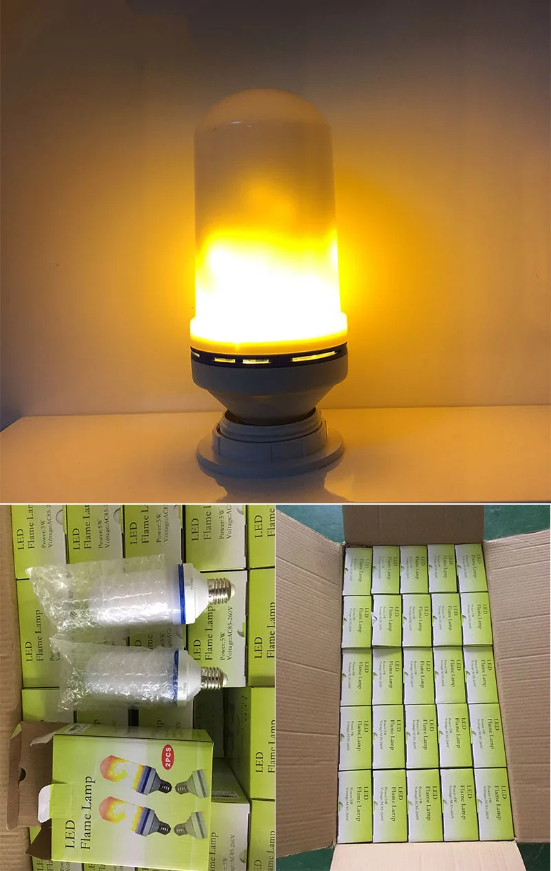 LED Flame Effect Bulb - Fire Flickering Torch Light