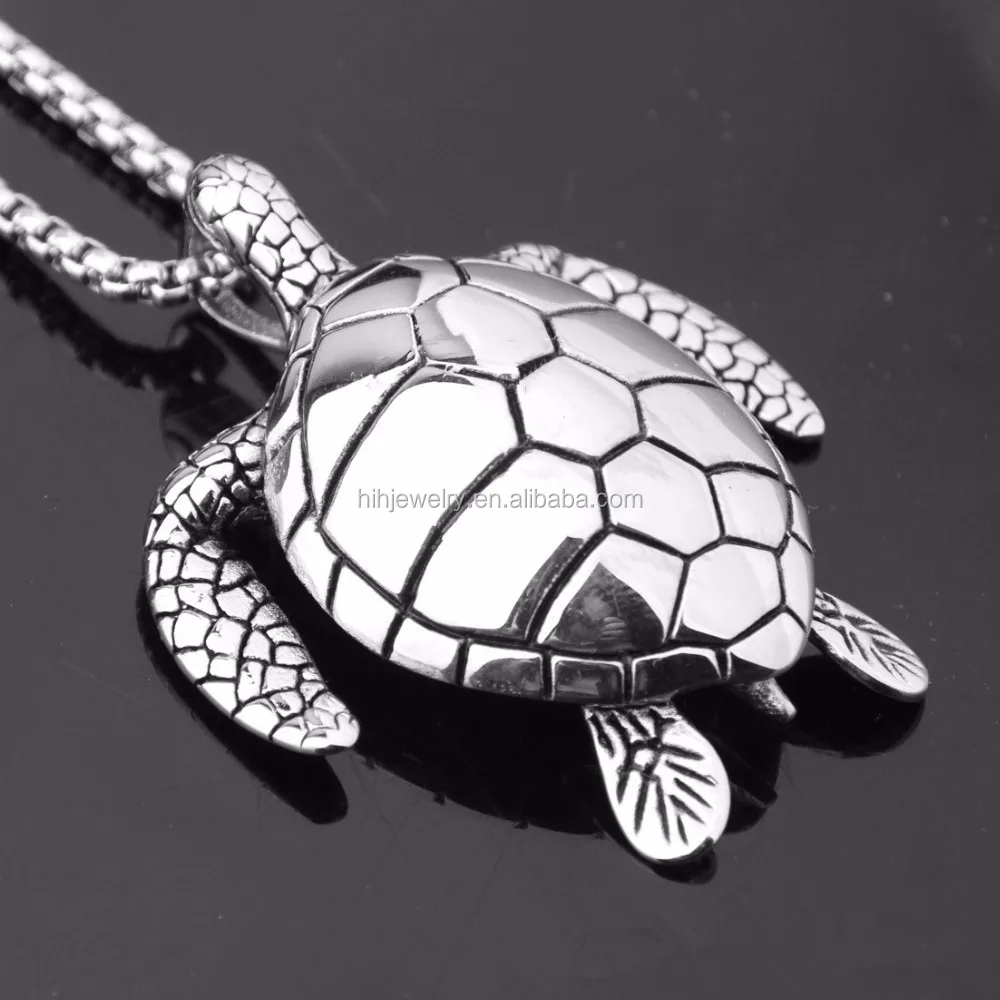 316l Stainless Steel Men Jewelry Gold 18k Turtle Pendant Necklace - Buy ...
