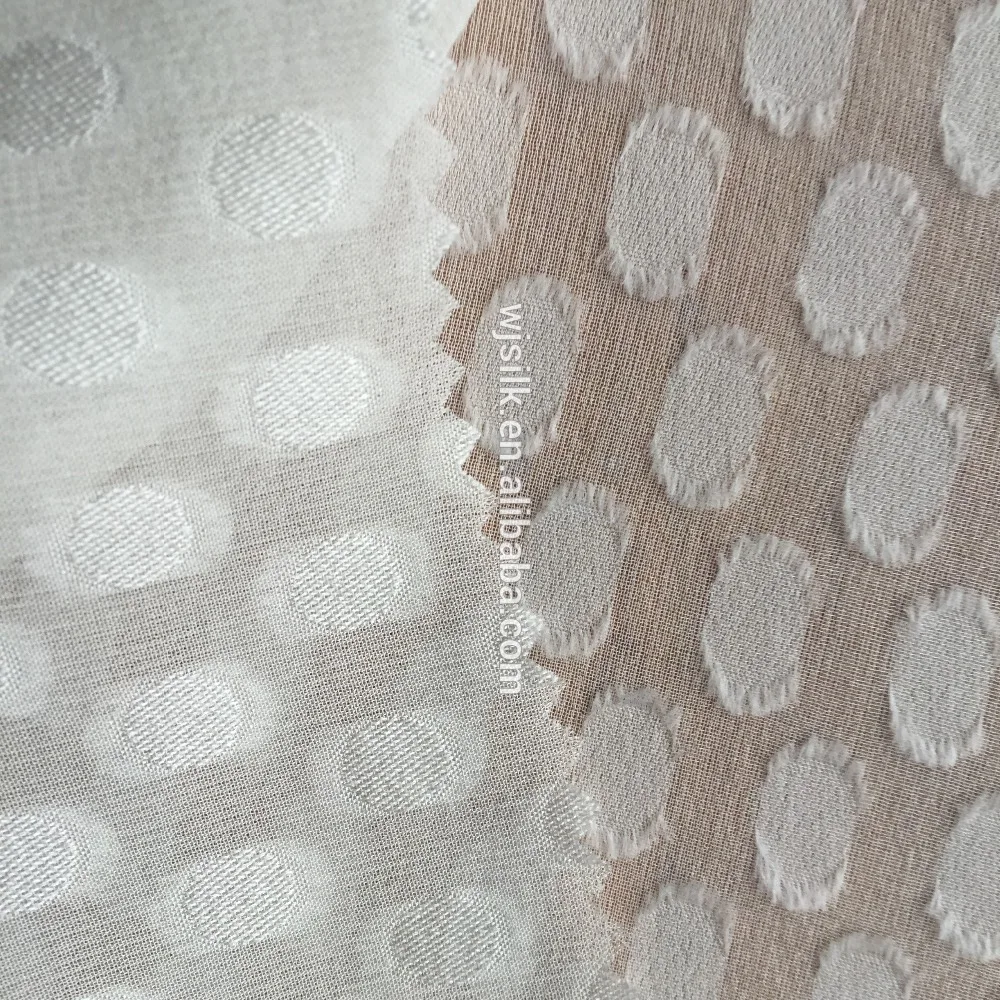100%silk Dot Pattern Clipped Fabrics Cutting Motii In Several Patterns ...