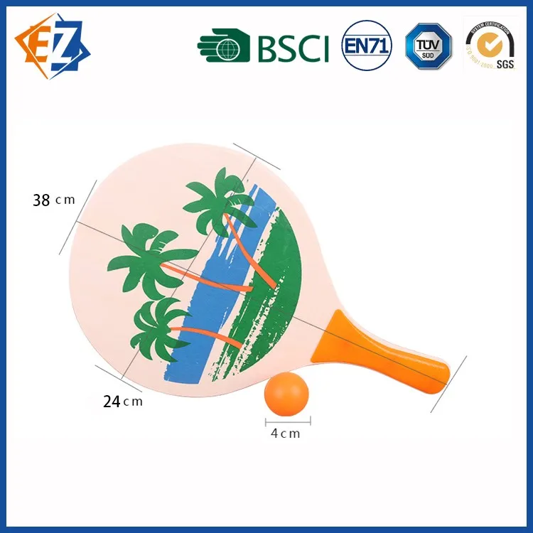 Promotional Beach Tennis Racket Bat Wood Games - Fun & Durability