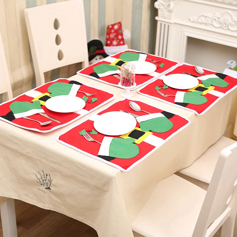 Christmas Party Table Decorations Christmas Cutlery Mat Christmas ...