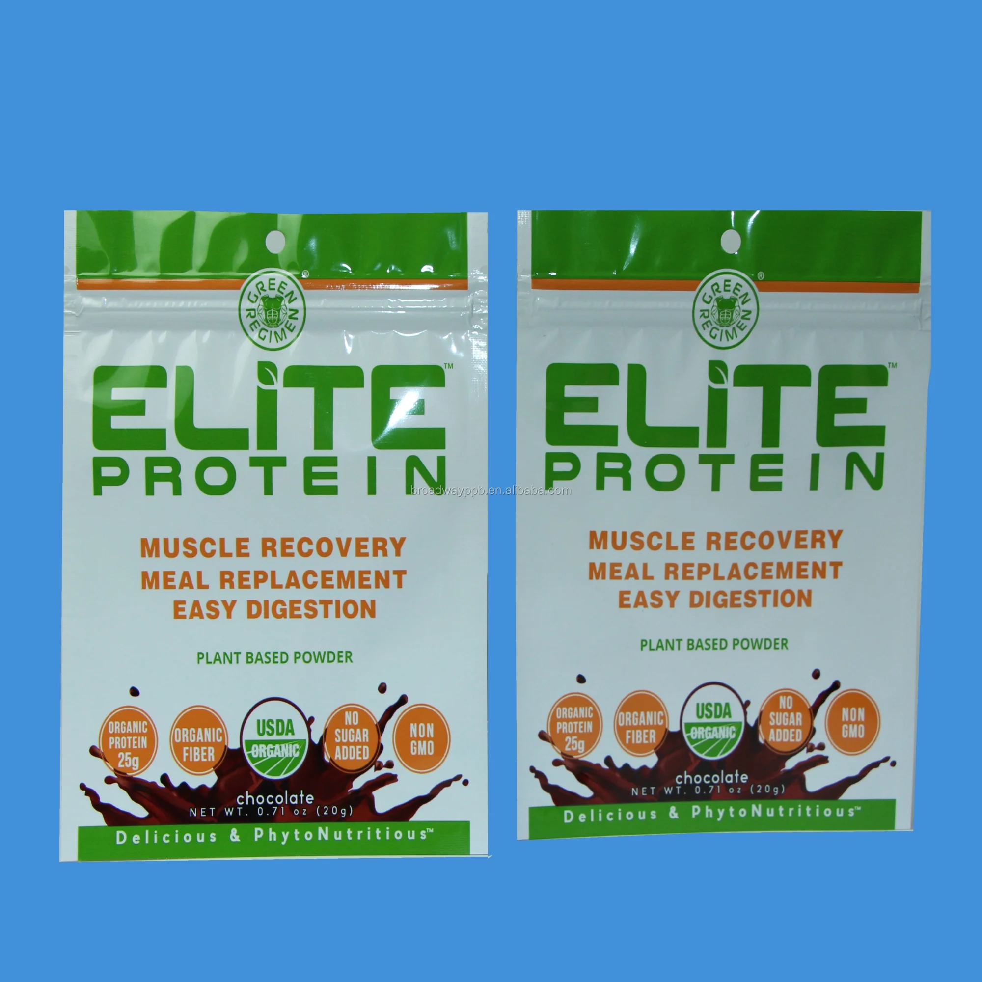Custom Printed Small Whey Protein Powder Sachet Biodegradable Feature ...