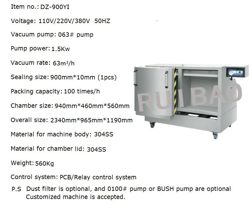 Ruibao Almond Brick Shape Stand Double Room Vacuum Packing Machine,With ...