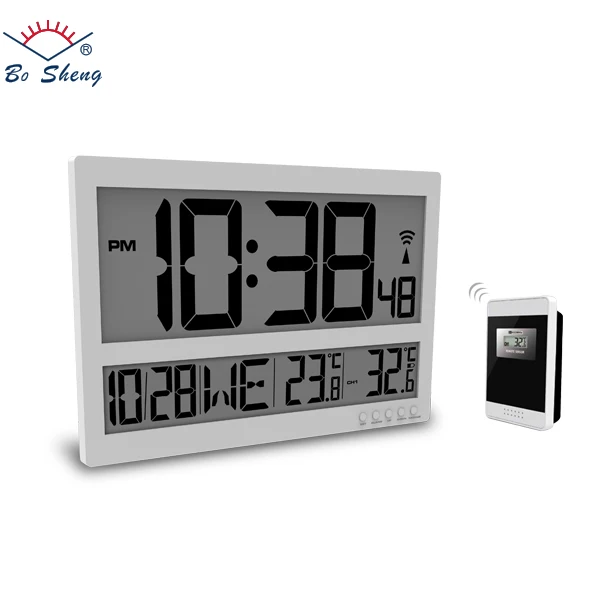 Big Screen LCD Digital Wall Clock Radio Controlled Clock