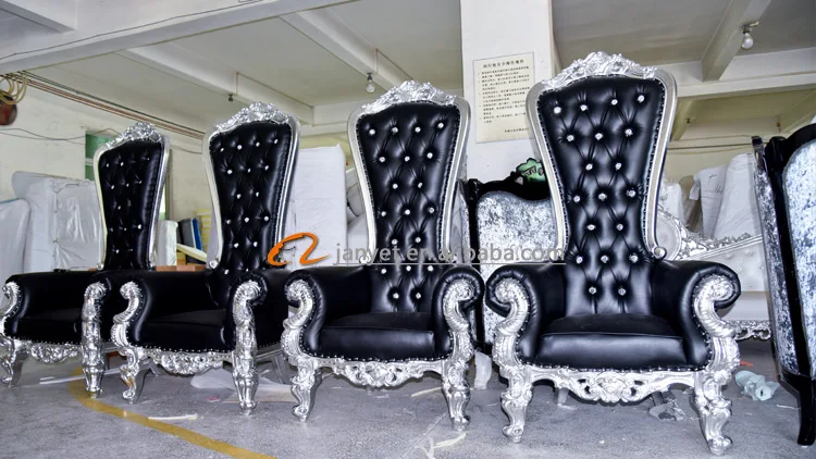 Factory Direct High Back Wedding Rental Black King Throne Chairs For ...
