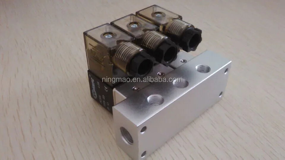 3V1-06 3V1-08 3 Way Solenoid Valves - 12V DC Pneumatic Control