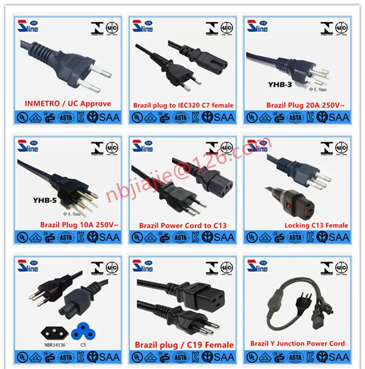 Brazil 3 Pin Plug To Iec 320 C5 Mickey Mouse Laptop Power Cord Cable ...