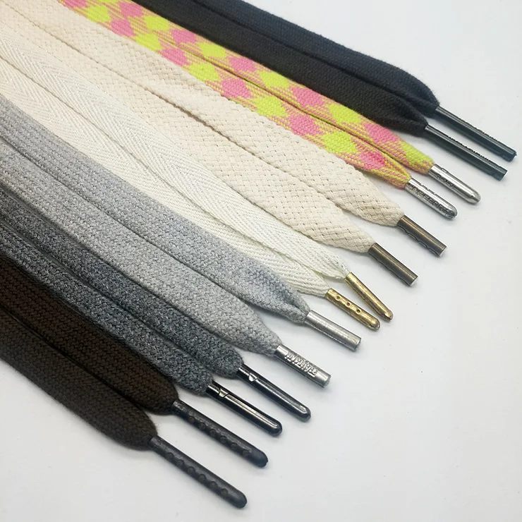 Custom Logo Tip Flat Cotton Draw Cord for Hoodies