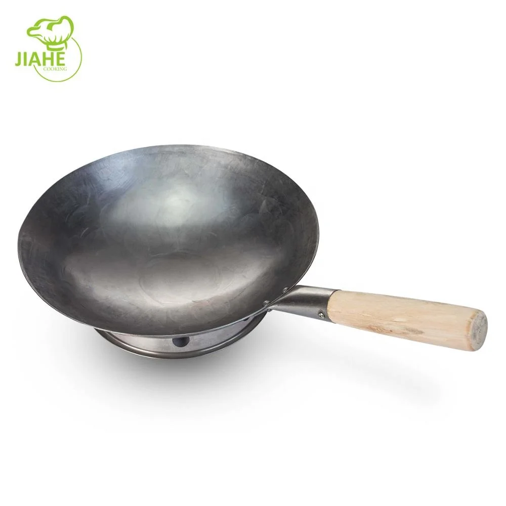 Chinese Carbon Steel Wok Set with Aluminum Lid - Durable Cookware