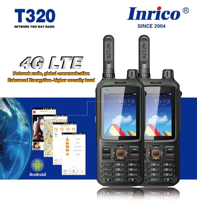 4g Lte Push To Talk Radio Two Way Network Radio Walkie Talkie Inrico ...