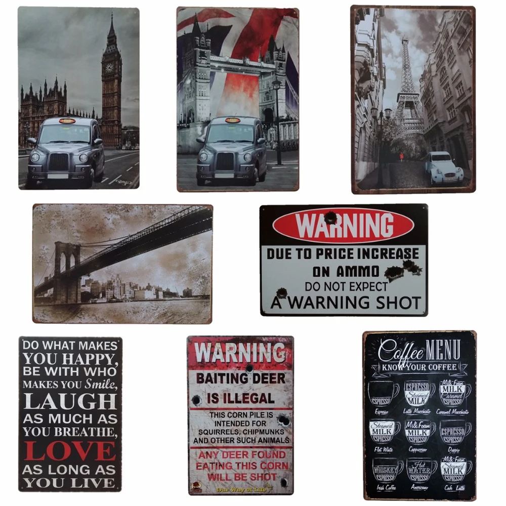 Factory Supply Plaque Printing Custom Vintage Metal Tin Signs - Buy Tin ...