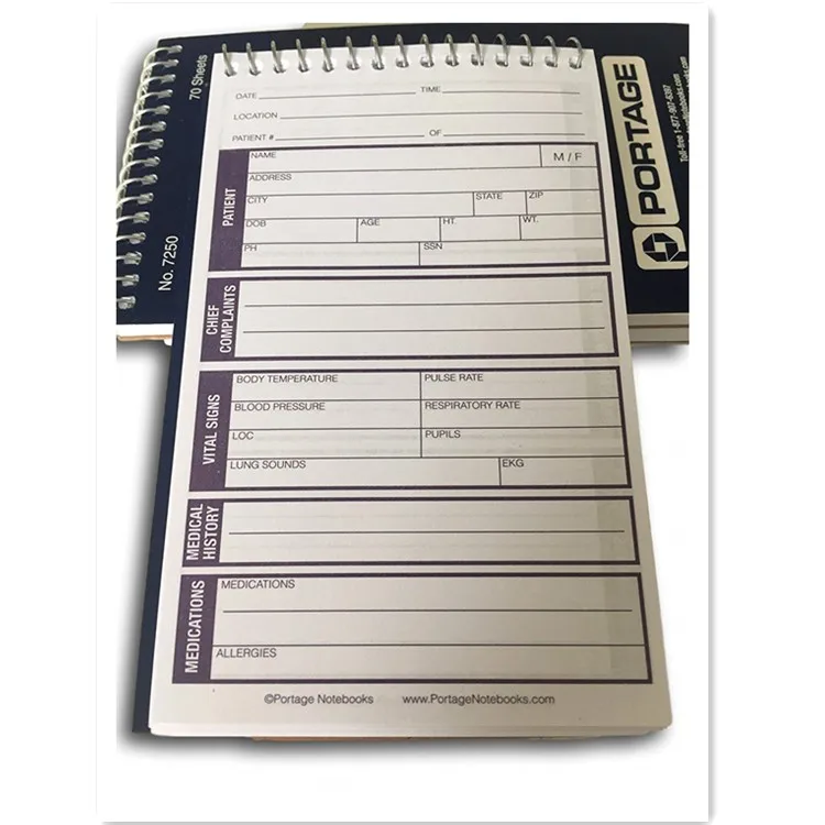 Custom First Responders First Aid Vital Statistics Waterproof Notebook ...