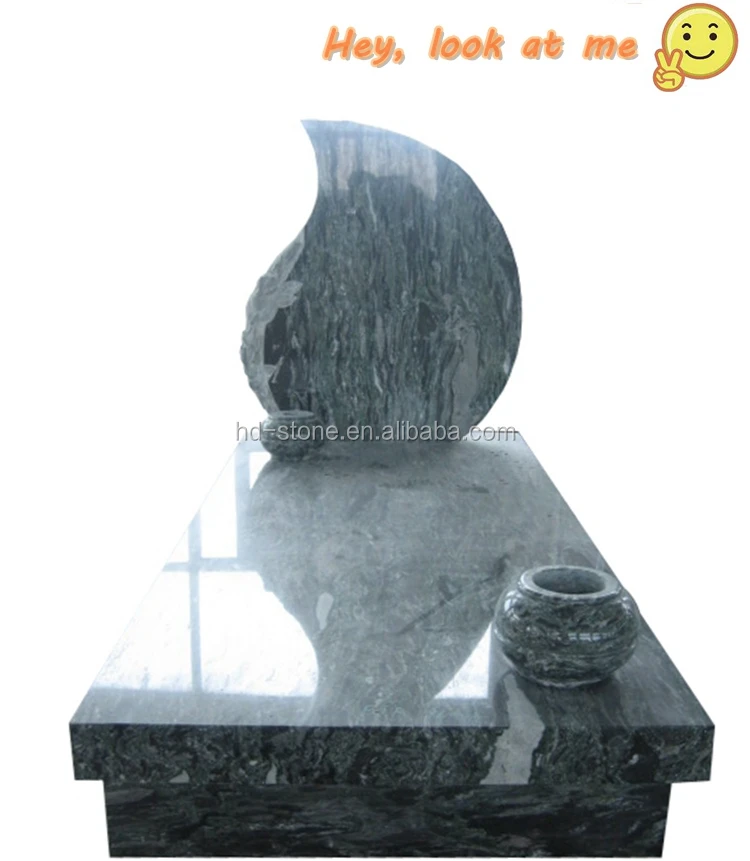 Grave Memorial Granite Monument Headstone - Sea Wave Green