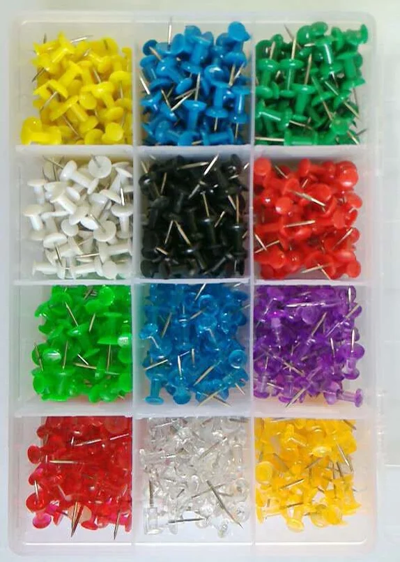 Amazon Best 12 Colors Push Pin With Straight Pin In Plastic Case - Buy ...
