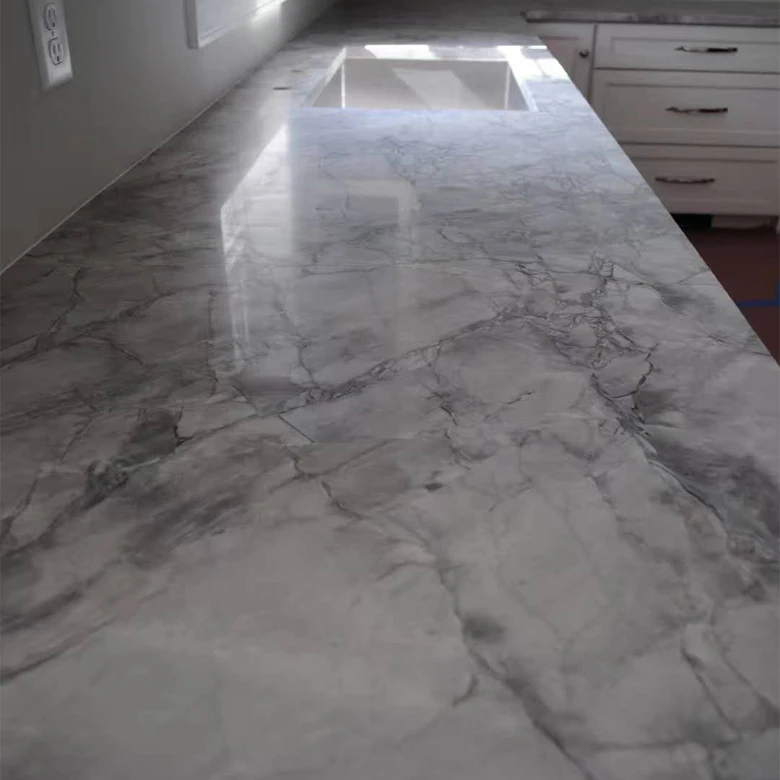 Quartzite Kitchen Benchtop - Natural Calacatta Marble