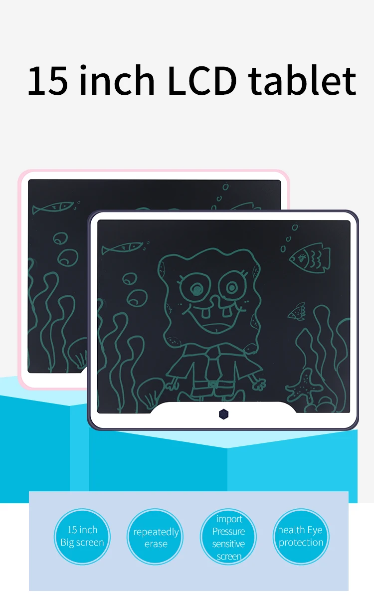 POLICRAL LCD Writing Tablet - 15 Inch Digital Memo Pad