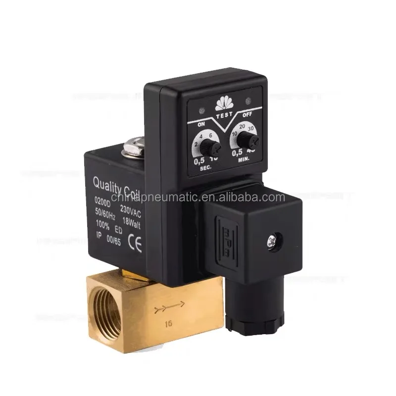 5V Timer Auto Drain Latching Solenoid Valve for Air Compressors