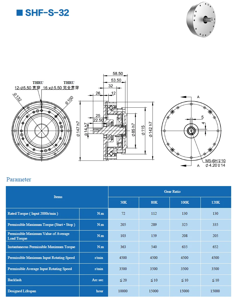 Servo Gear Box Harmonic Reducer Circular Spline Ring Strain Wave Gear For 5-axis Milling Head ...