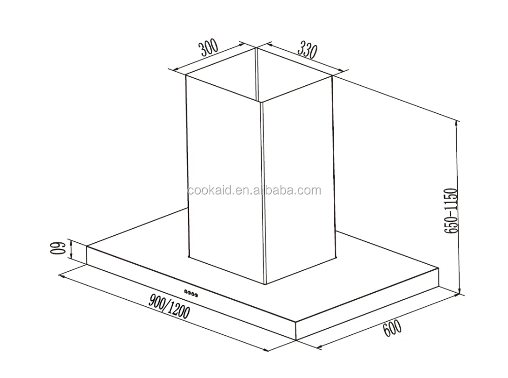 Stainless Steel Island Kitchen Chimney with Tuya Wifi Control