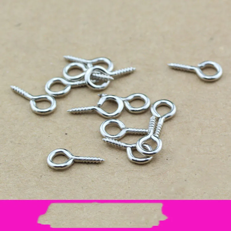 Gold Silver Eyepins Hooks Eyelets Threaded Metal Pendant Clasps Mini ...