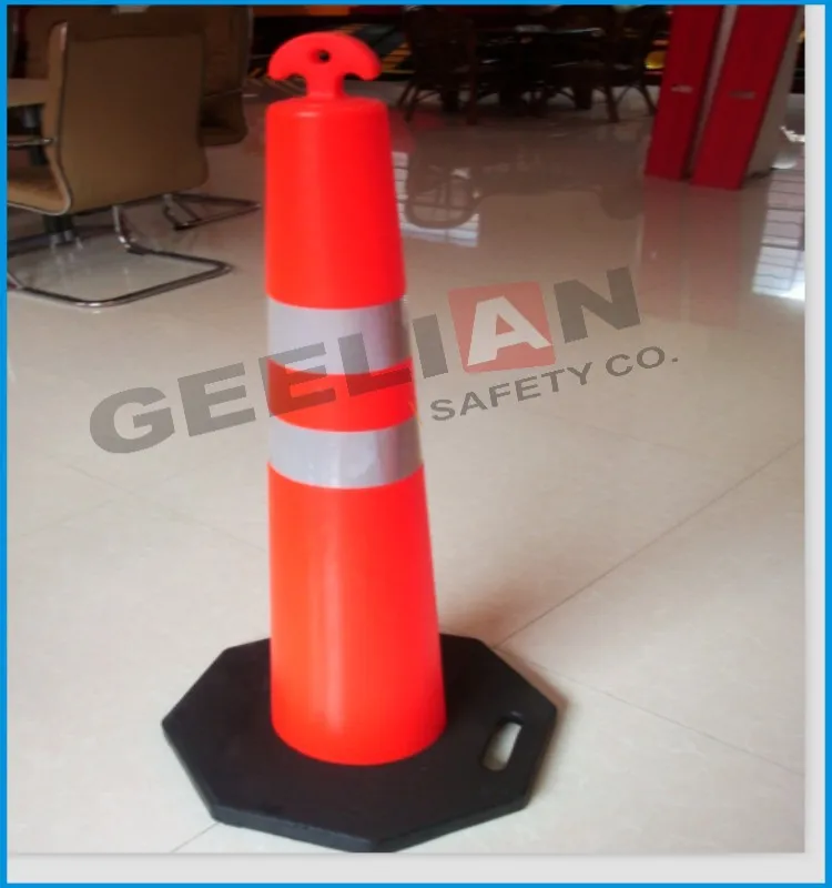 Factory 1100mm Pe+rubber Base Cone Type Pavement Barrier Delineator ...