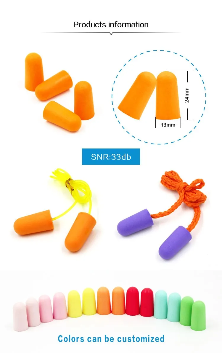 CE Cotton String Safety Ear Plugs with Holder - 31db NRR