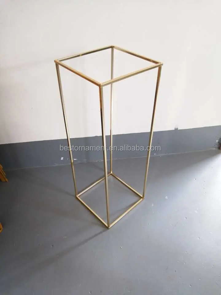 Wedding Rectangle Gold Metal Stand Metal Frame Tall Centerpiece Stands ...