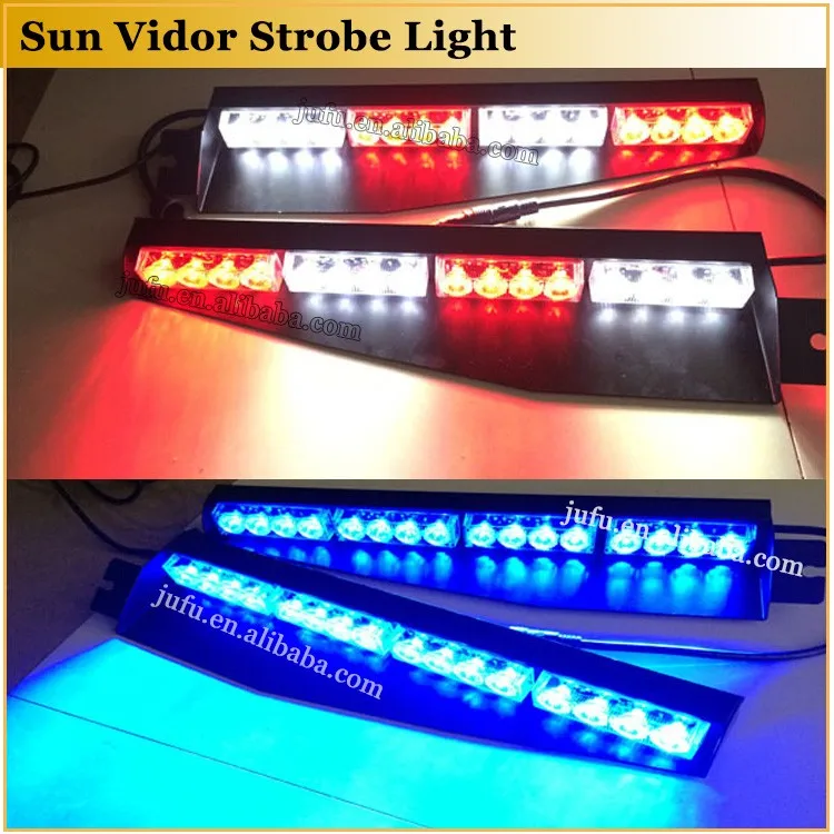 12v Sun Visor Strobe Light,Red Blue Amber Green Emergency Warning ...