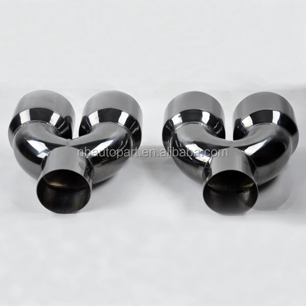 Cars Accessories Dual Outlets and Inlet Titanium Finish