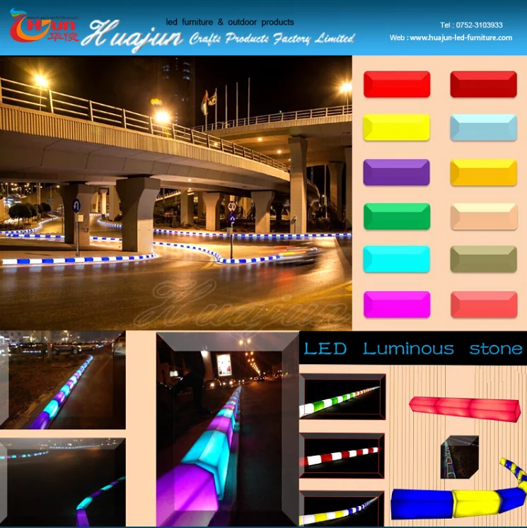 Custom LED Curb Stones for Outdoor Use - Durable, IP67 Rated, 16 Colors ...