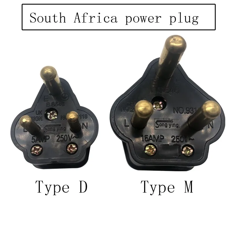 Wholesale Black South Africa Power Cord Plug AC250V 5A/15A