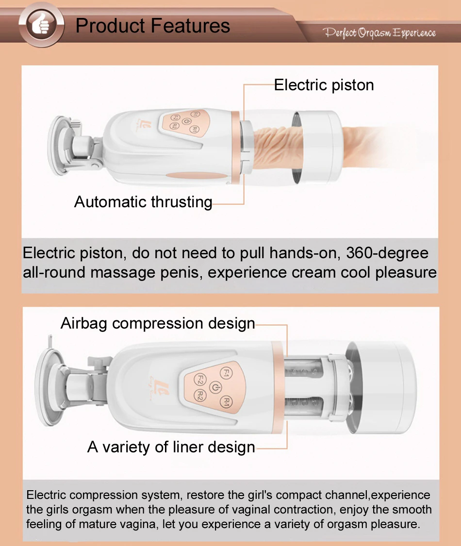 Air Float Suck Rotate Male Masturbator Retractable Sex Toy Handsfree