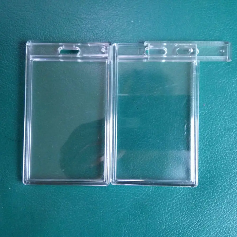 Transparent Hard Plastic ID Card Holder - Durable & Flexible