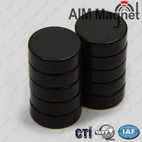 Waterproof Black Rubber Coated Round N52 Neodymium Magnets