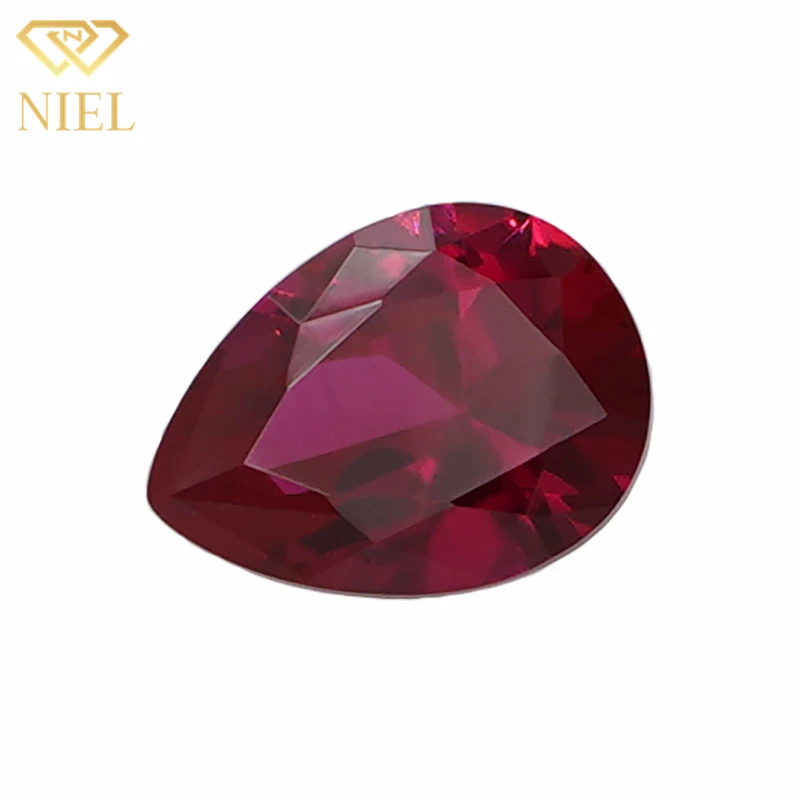 8# Pear Cut Synthetic Red Corundum Artificial Rubies Price Of Black ...