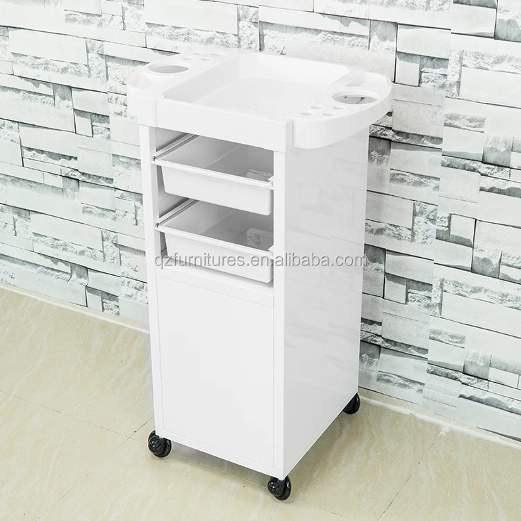 QZ-T1030 Troli Salon Rambut, Troli Kecantikan Rambut Warna Putih ...