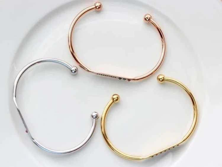 Loyalty B512 Custom Stainless Steel Personalized Open Cuff Ball End ...