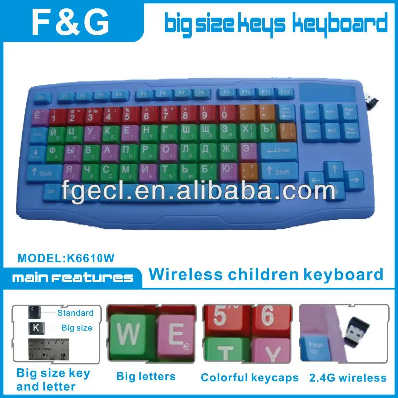 Wireless Kids Keyboards Super Big Keycaps For Children - Buy Wireless ...