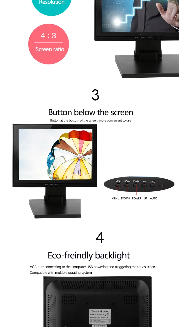 광장 13 인치 Tft Lcd 터치 스크린 모니터 Pos 안드로이드 리눅스 시스템 Buy 13 인치 터치 스크린 모니터광장