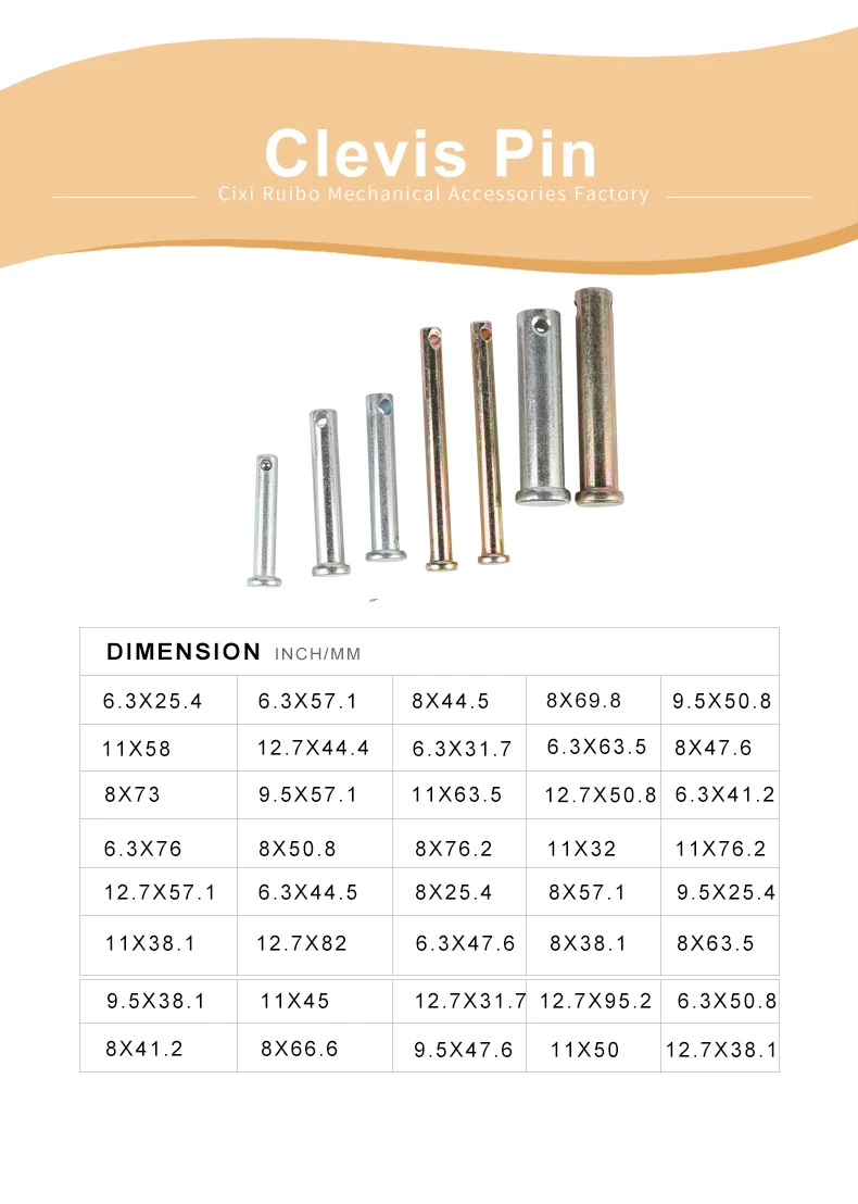 Customized Stainless Steel Pins - Round Head Clevis